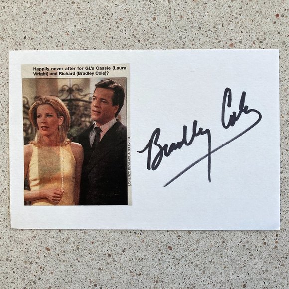 Autograph | Other | Bradley Cole Signed Index Card 4x6 Soap Opera ...